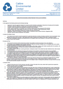 Calibre Environmental Limited - Information & Downloads